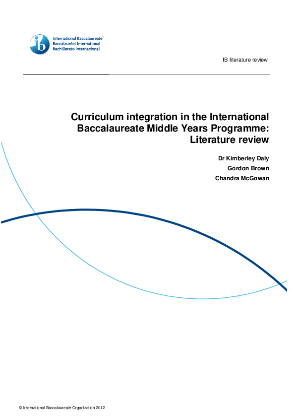 (PDF) Curriculum Integration in the International Baccalaureate Middle ...