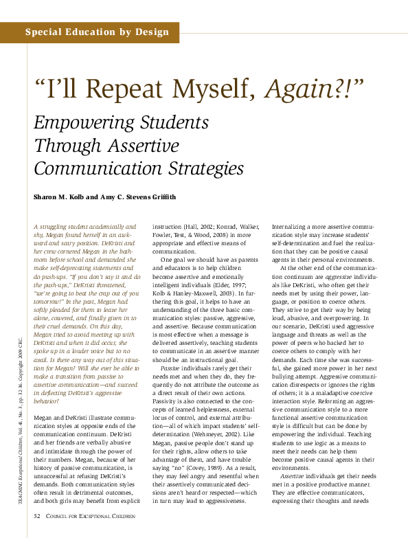 (PDF) " I'll Repeat Myself Again?!" Empowering Students Through ...