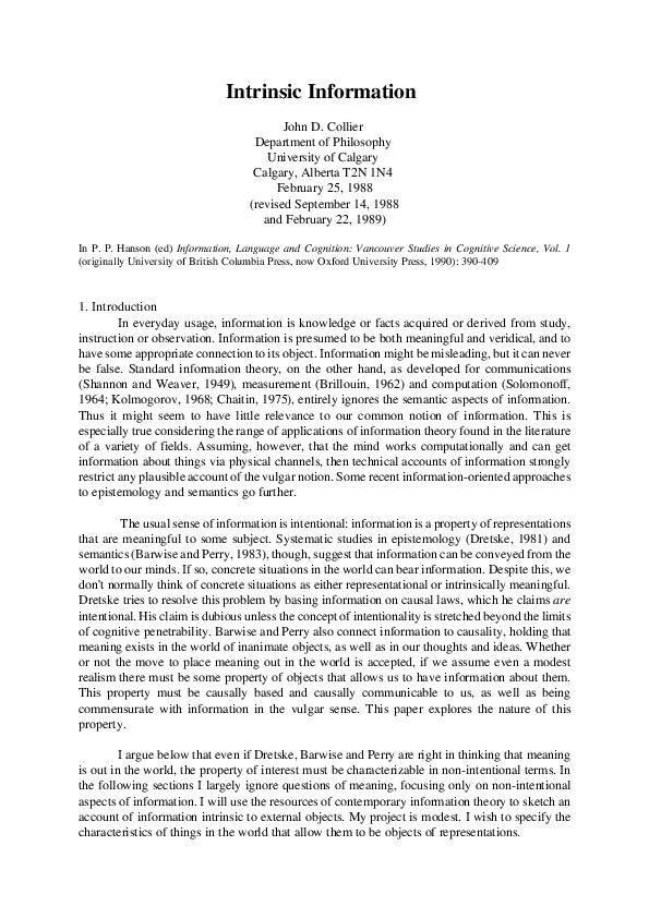 (PDF) Intrinsic Information