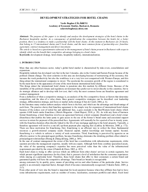 (PDF) Development strategies for hotel chains
