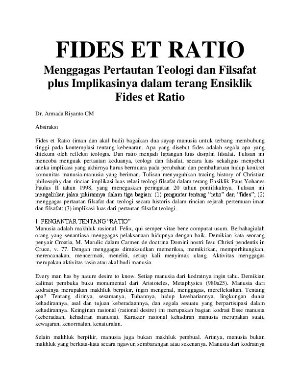 (PDF) Fides et Ratio