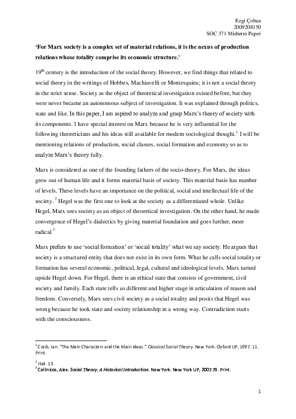 (DOC) Marx's Production Relations