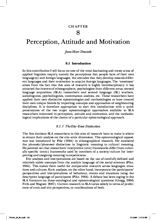 (PDF) Perception, attitude and motivation