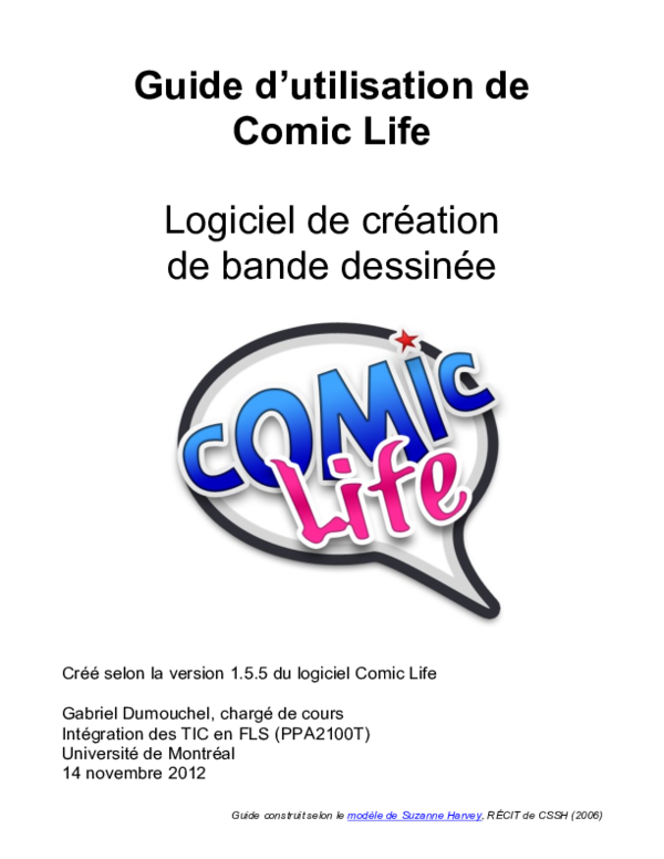 (PDF) Guide d'utilisation de Comic Life