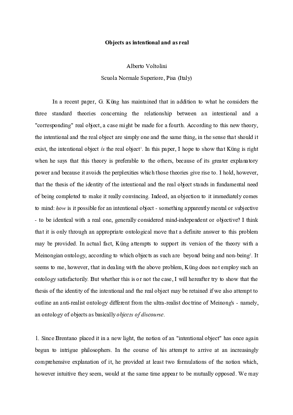 (DOC) Objects as Intentional and Real