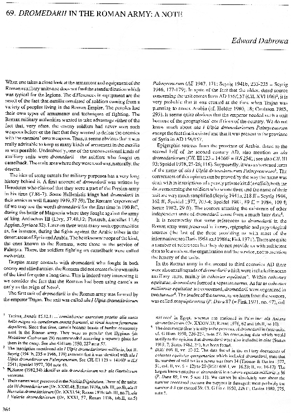 (PDF) Dromedarii in the Roman army: a note
