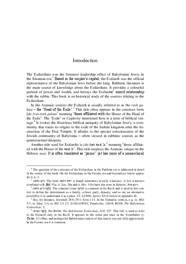 (PDF) A Prince without a Kingdom - The Exilarch in the Sasanian Era