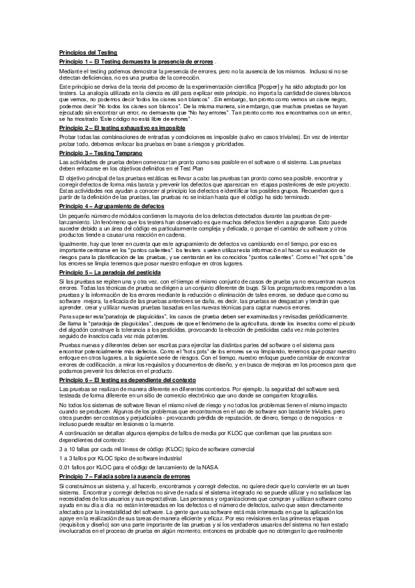 Principios del testing de software
