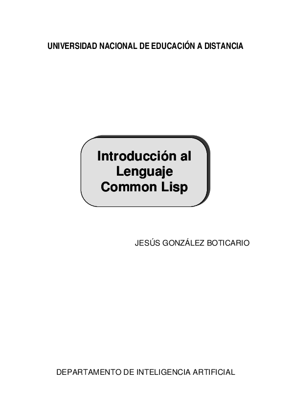 (PDF) Introducción al Lenguaje Common Lisp