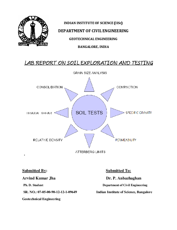 (PDF) Laboratory soil testing report by Arvind Kumar Jha