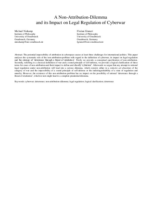 (PDF) A Non-Attribution-Dilemma and Its Impact on Legal Regulation of ...