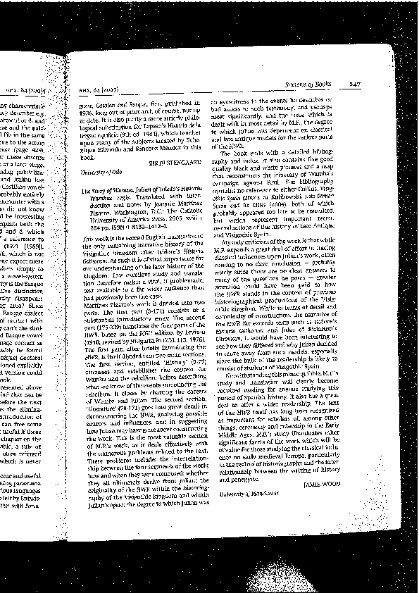 (PDF) The Story of Wamba. Julian of Toledo’s Historia Wambae regis