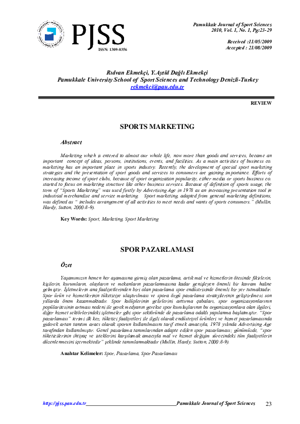 (PDF) Sport Marketing