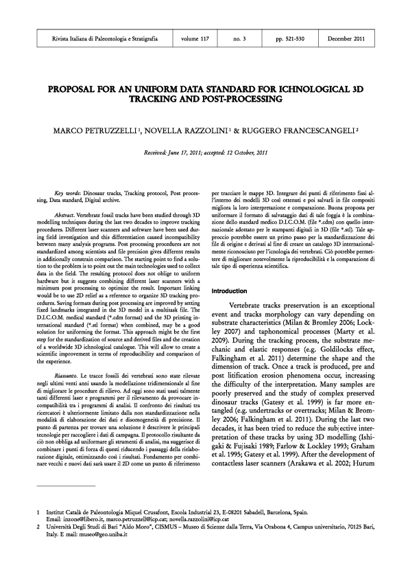 (PDF) A proposal for an uniform for data standard for ichnological 3D ...