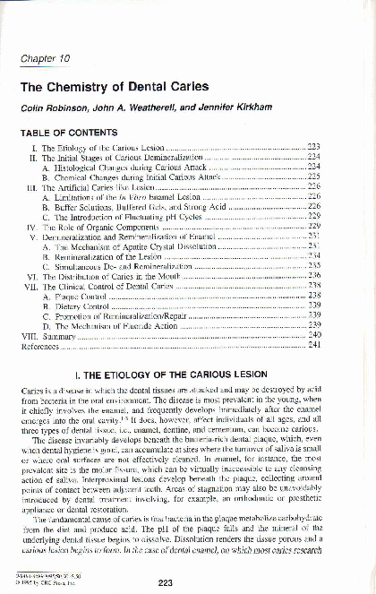 (PDF) Chemistry of dental caries