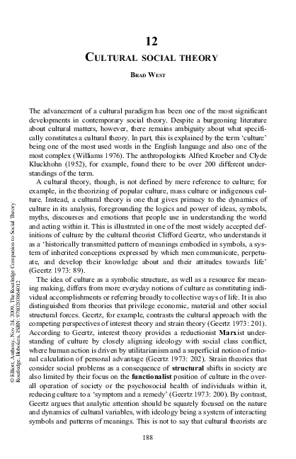 (PDF) Cultural social theory