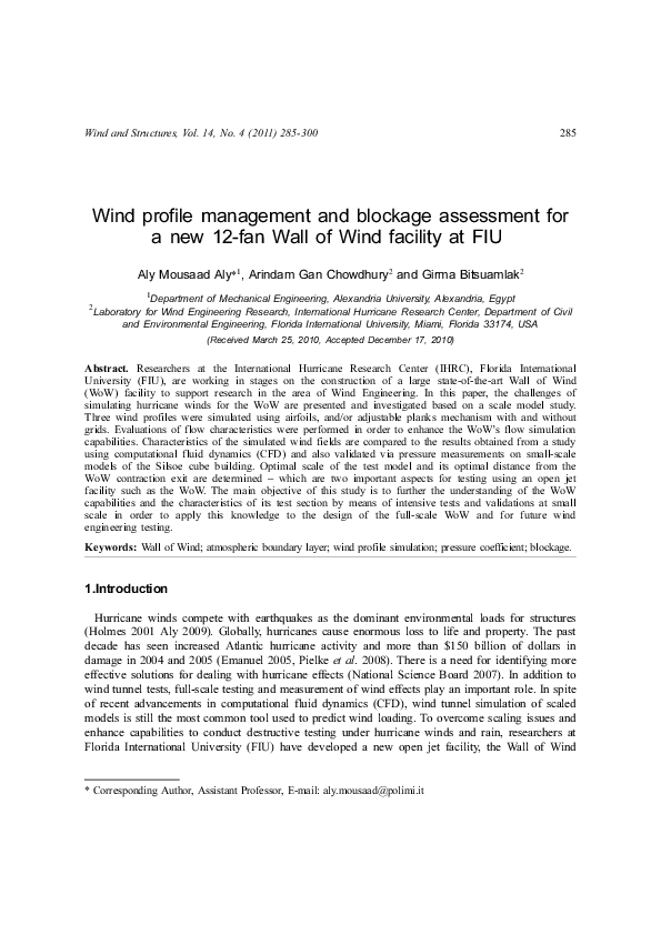 (PDF) Wind profile management and blockage assessment for a new 12-fan ...