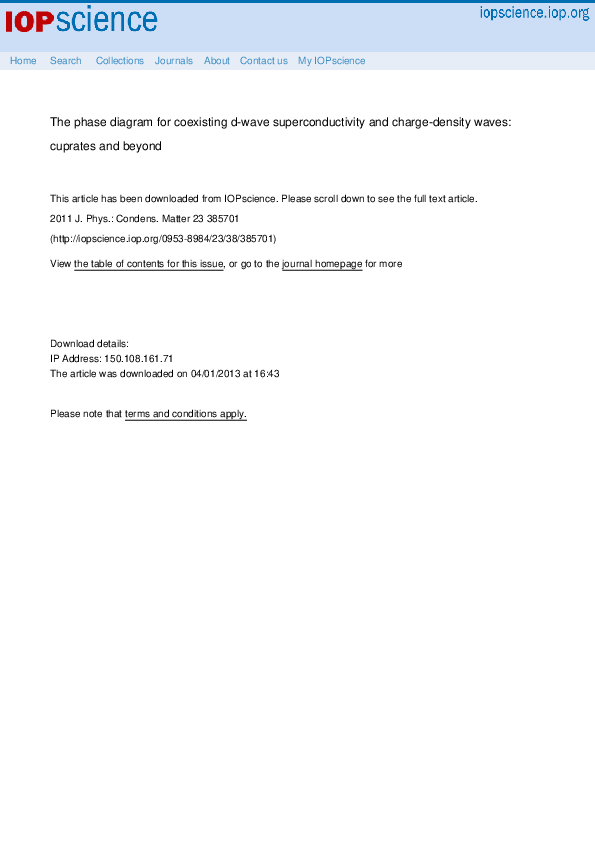 (PDF) The phase diagram for coexisting d-wave superconductivity and ...