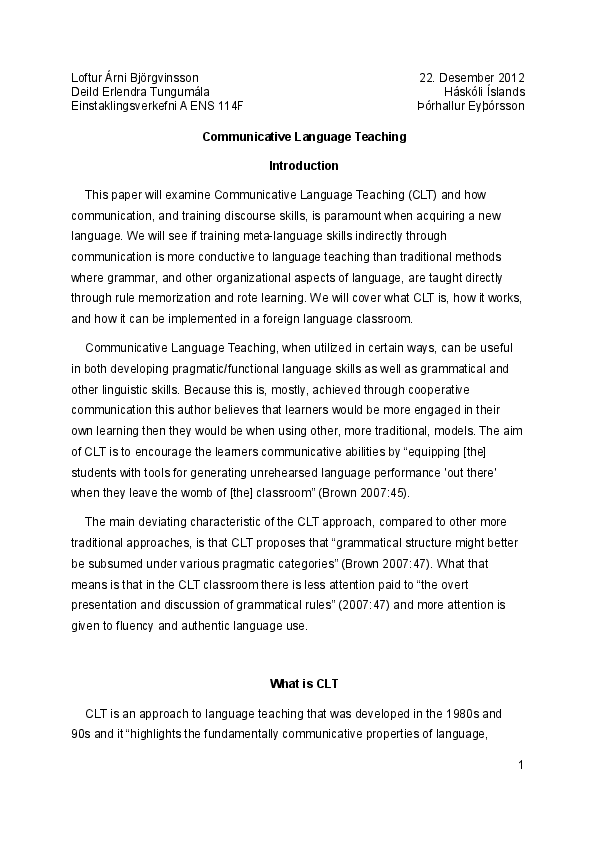 (DOC) Examining Communicative Language Teaching