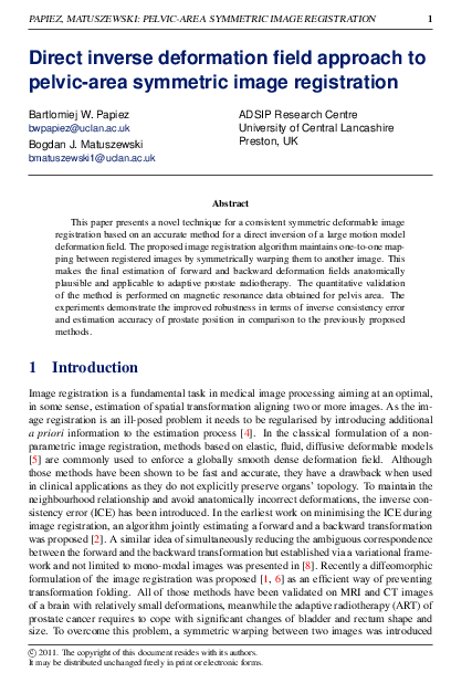 (PDF) Direct inverse deformation field approach to pelvic-area ...