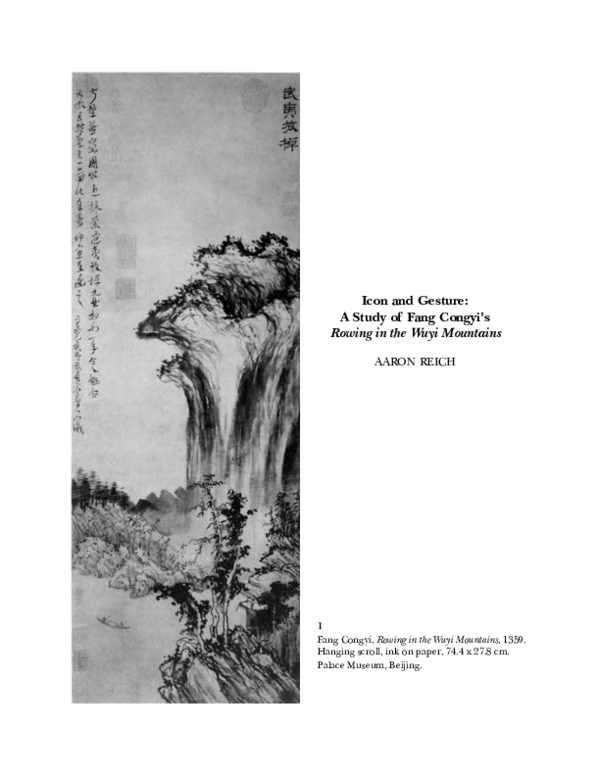 (PDF) Icon and Gesture: A Study of Fang Congyi's 'Rowing in the Wuyi ...