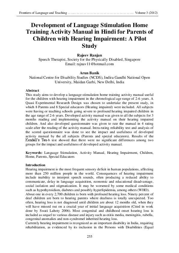 (PDF) Development of Language Stimulation Home ‎Training Activity ...