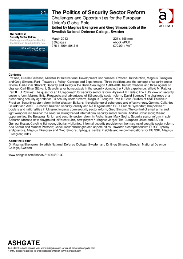 (PDF) The Politics of Security Sector Reform: Challenges and ...