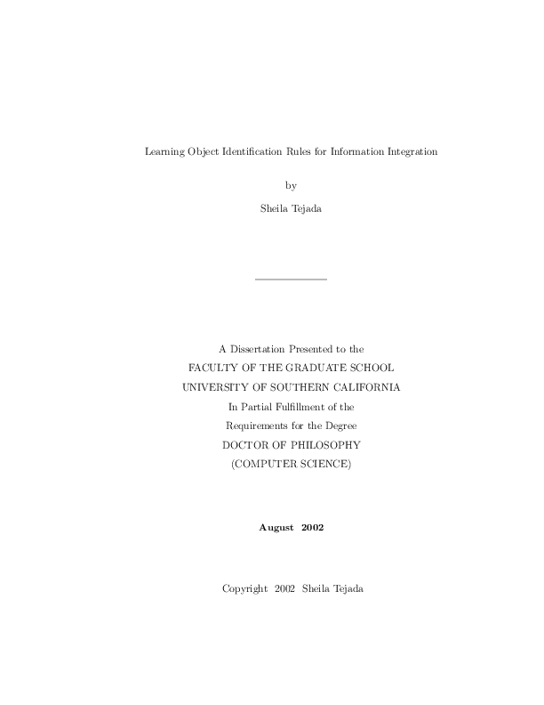 (PDF) Learning object identification rules for information integration