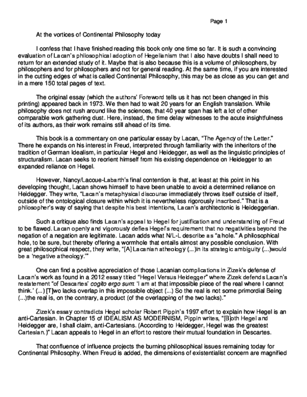 (DOC) Review, THE TITLE OF THE LETTER, A Reading of Lacan by Jean-Luc ...