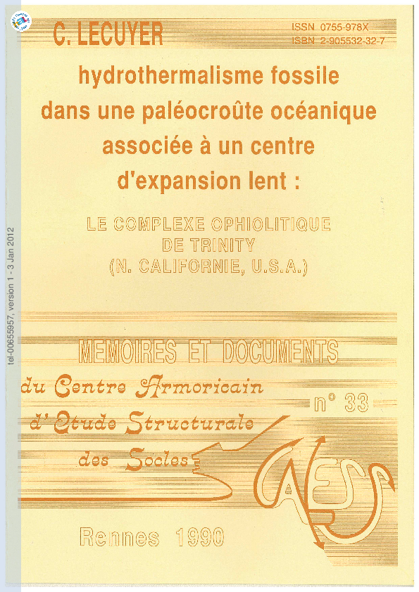 (PDF) Hydrothermalisme fossile dans une paléocroûte océanique associée ...
