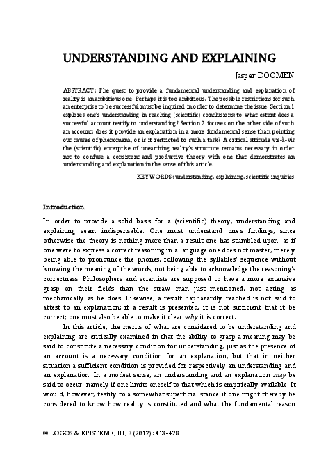(PDF) J. Doomen, Understanding and Explaining