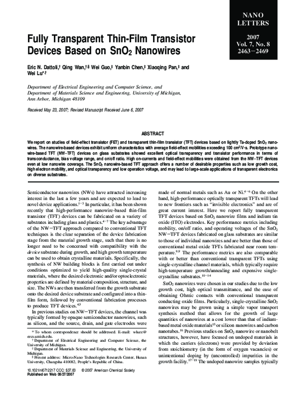 (PDF) Fully transparent thin-film transistor devices based on SnO2 ...