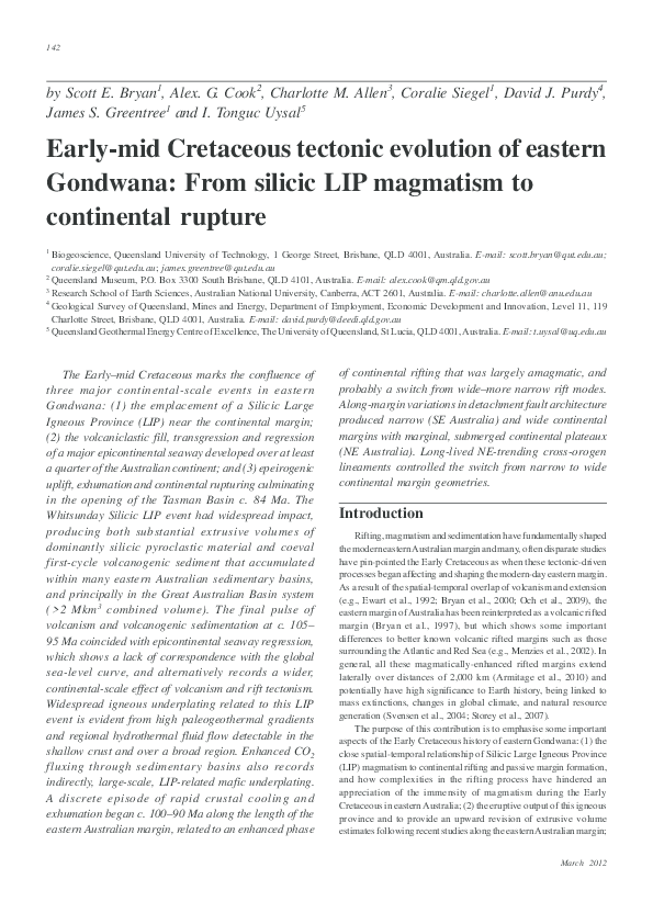 (PDF) Early-mid Cretaceous tectonic evolution of eastern Gondwana: From ...