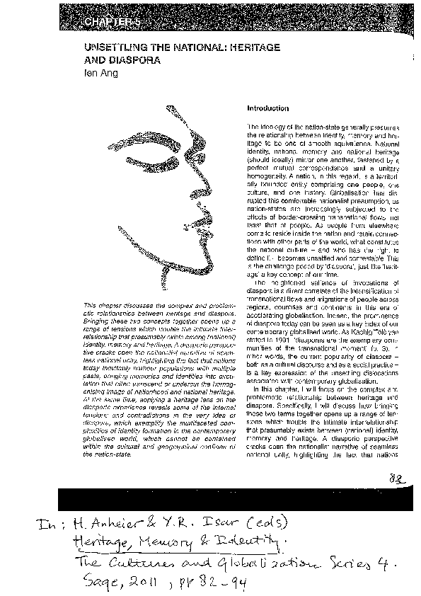 (PDF) Unsettling the National: Heritage and Diaspora