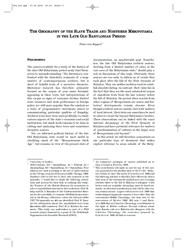 "The Geography of the Slave Trade and Northern Mesopotamia in the Late ...