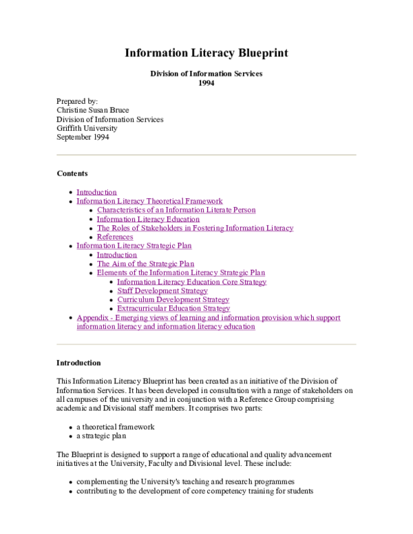 (PDF) Information literacy blueprint