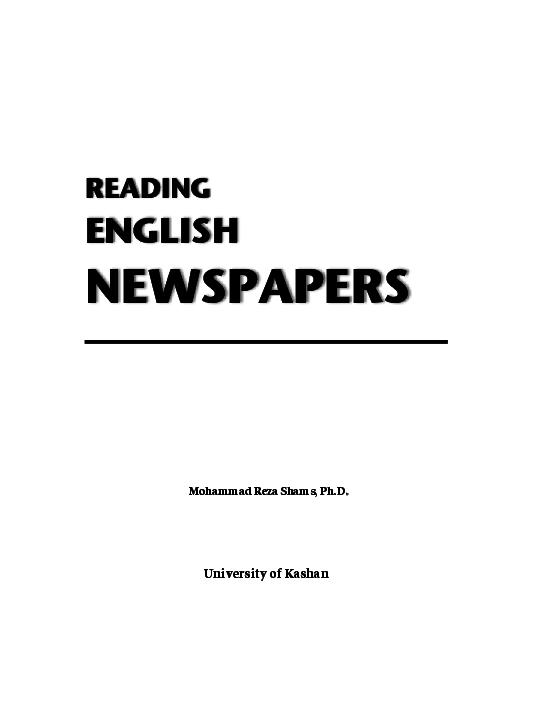 (PDF) Reading English Newspapers