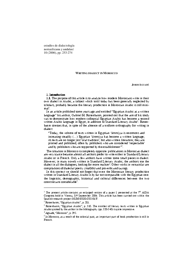 (PDF) Writing dialect in Morocco