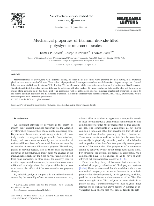 (PDF) Mechanical properties of titanium dioxide-filled polystyrene ...