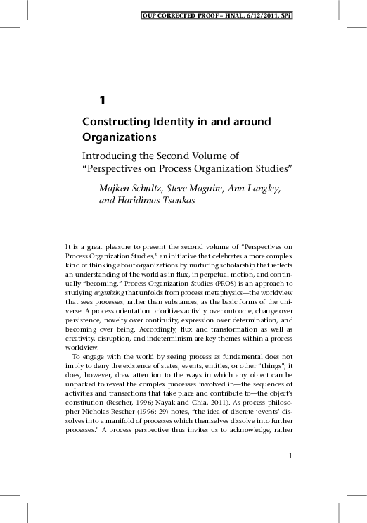 (PDF) Constructing Identity in and around Organizations