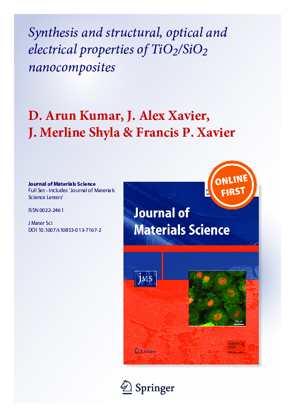 (PDF) Synthesis and structural, optical and electrical properties of ...