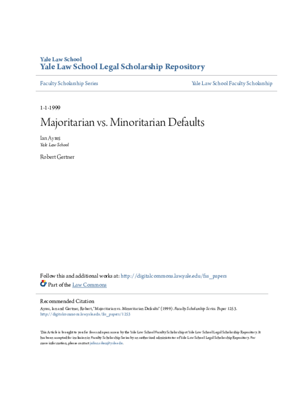 (PDF) Majoritarian vs. Minoritarian Defaults