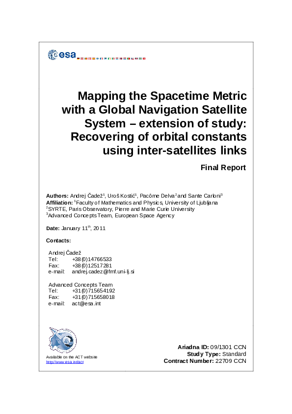 (PDF) Mapping the Spacetime Metric with a Global Navigation Satellite ...