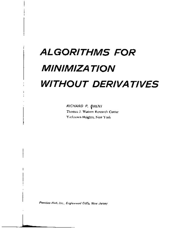 (PDF) Algorithms for minimization without derivatives