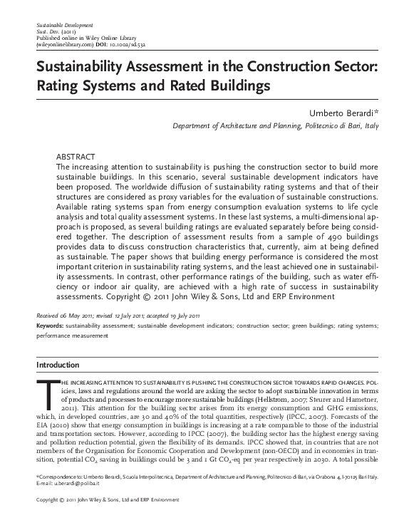 (PDF) Comparison of sustainability rating systems for buildings and ...