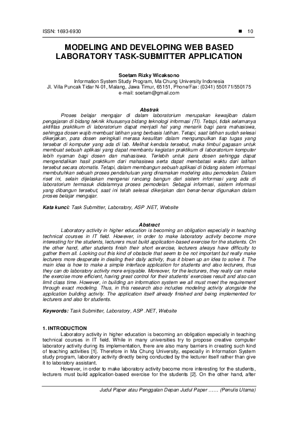 (PDF) MODELING AND DEVELOPING WEB BASED LABORATORY TASK-SUBMITTER APPLICATION