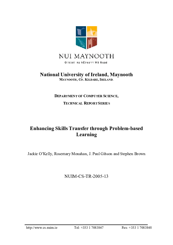 (PDF) Enhancing Skills Transfer through Problem-based Learning