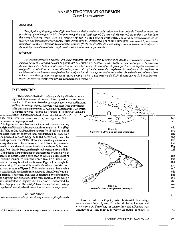 (PDF) An ornithopter wing design
