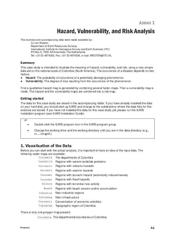 (PDF) Hazard, vulnerability and risk analysis