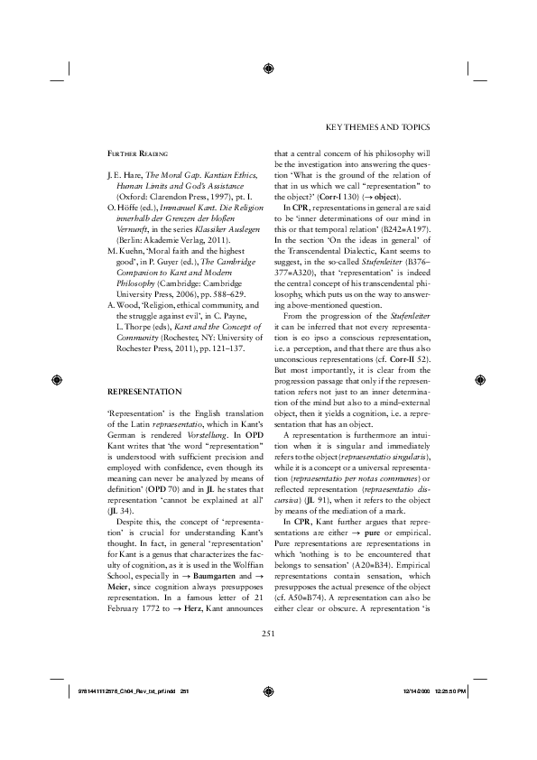 (PDF) Representation, in Gary Banham, Dennis Schulting and Nigel Hems ...